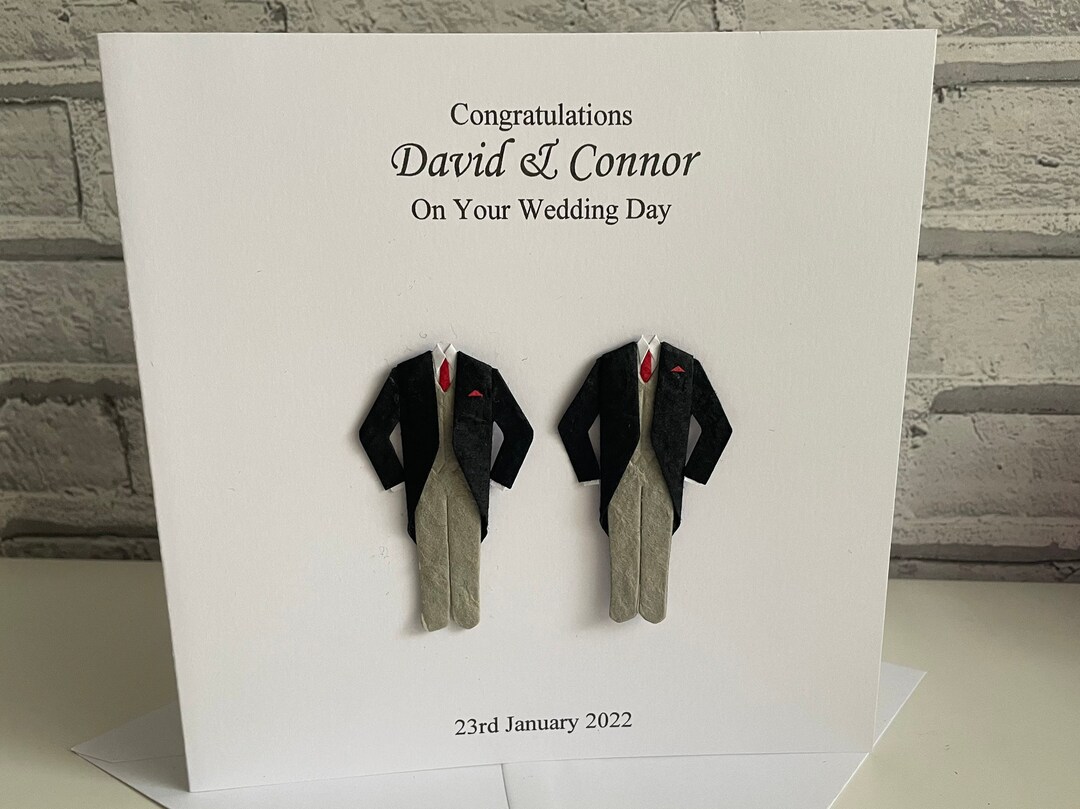 Personalised Gay Wedding Card Mr And Mr Gay Couple 8 X 8 Large Etsy