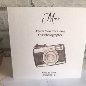 Personalised Thank You Card Photographer, Videographer, Wedding - Etsy