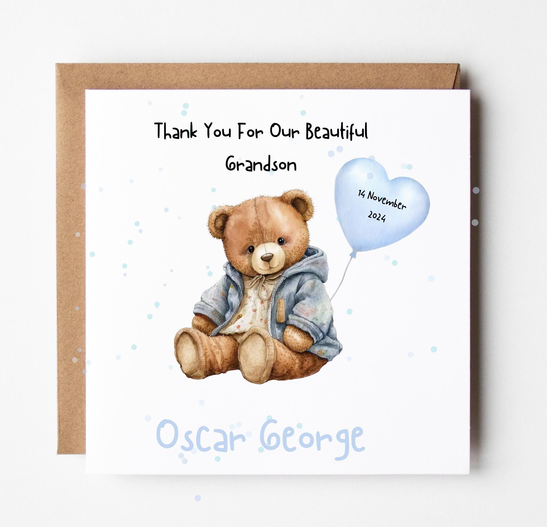 Personalised Thank You for Our Grandson Card, Birth Great Grandson, New ...