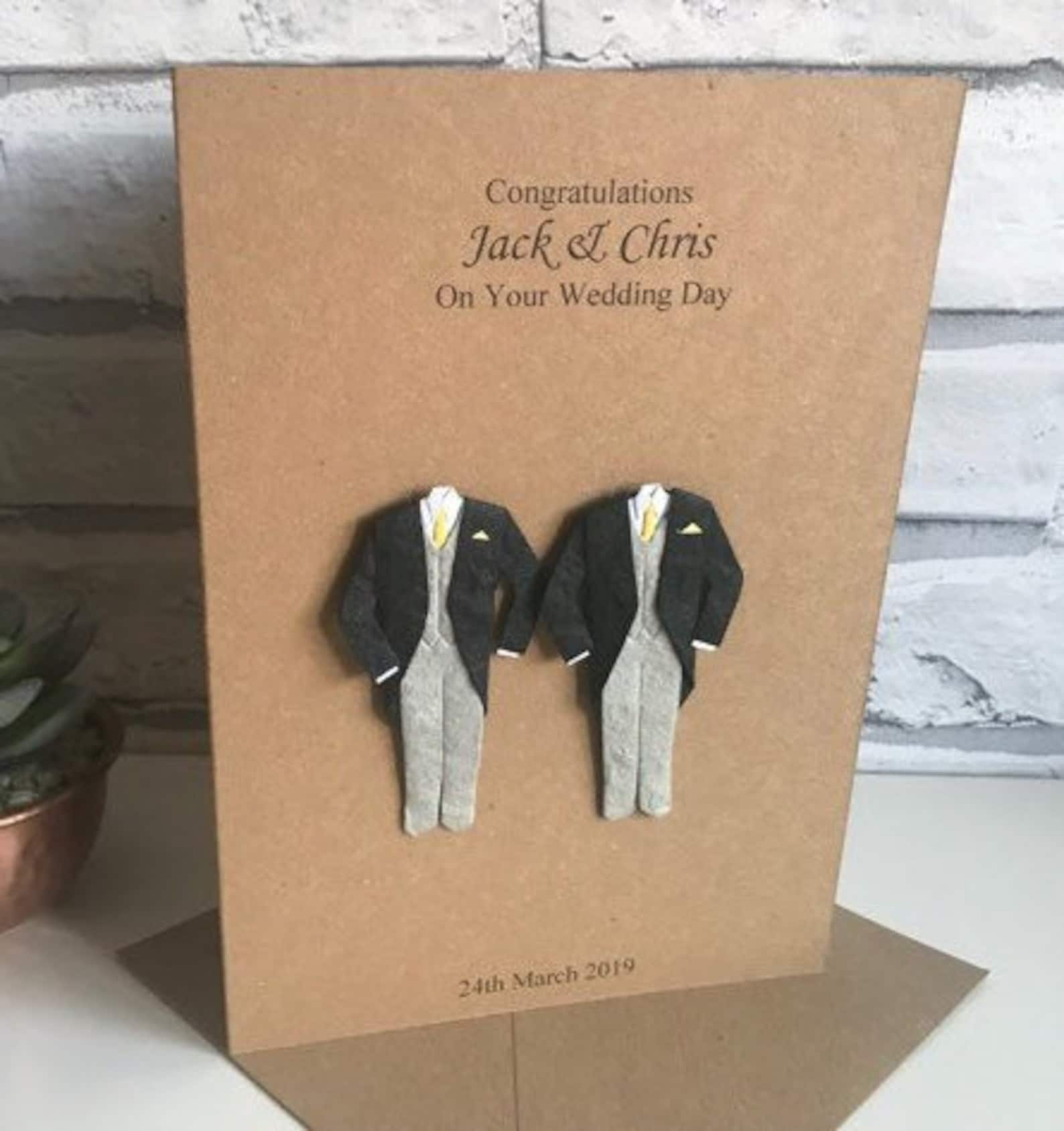 Personalised Gay Wedding Card Mr And Mr Gay Couple Etsy Uk