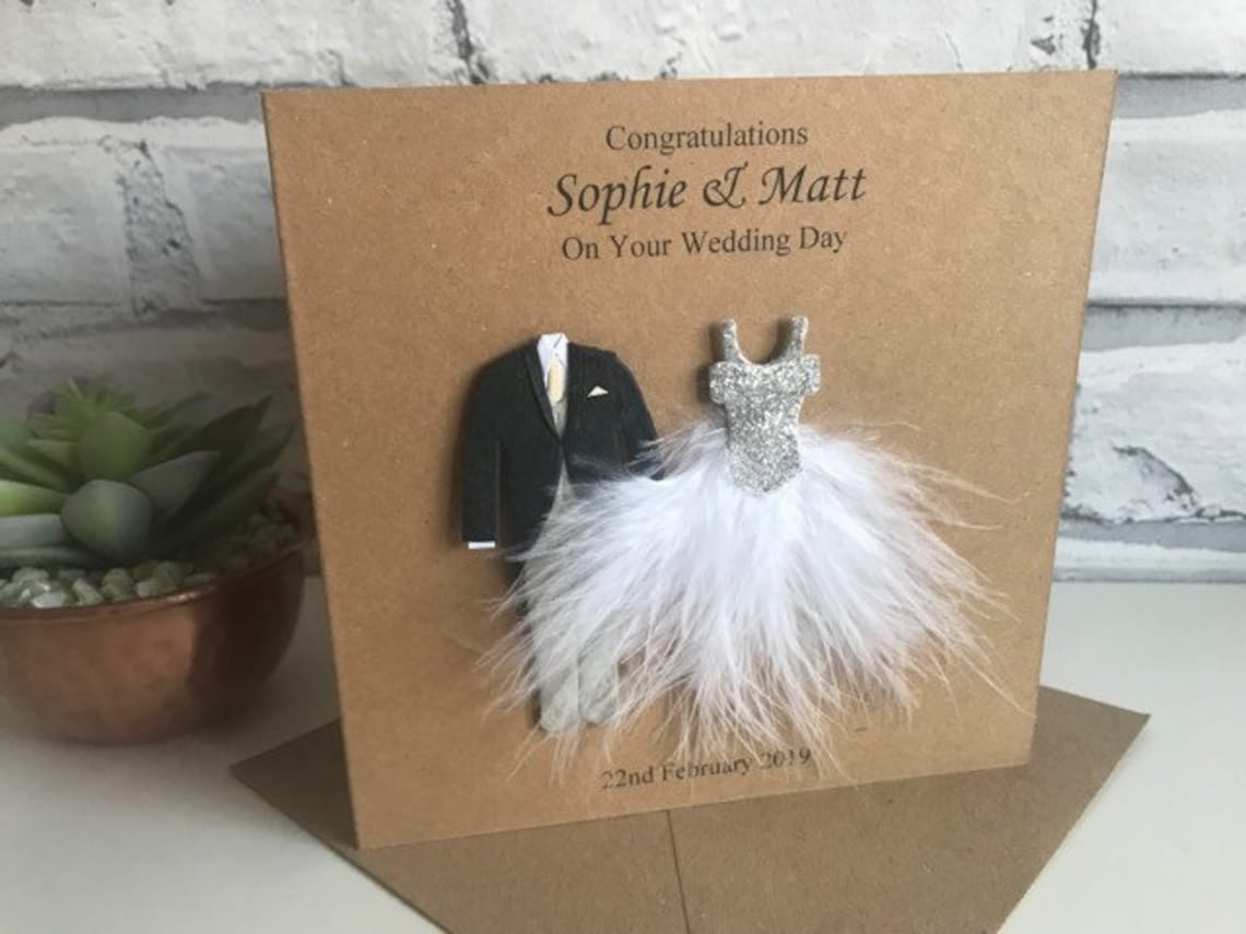 Personalised Wedding Card Personalised Wedding Day Card - Etsy UK