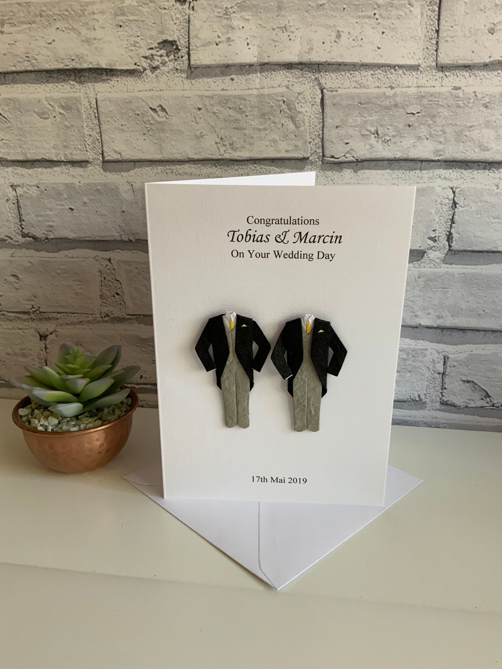 Personalised Gay Wedding Card Mr And Mr Gay Couple Etsy Uk