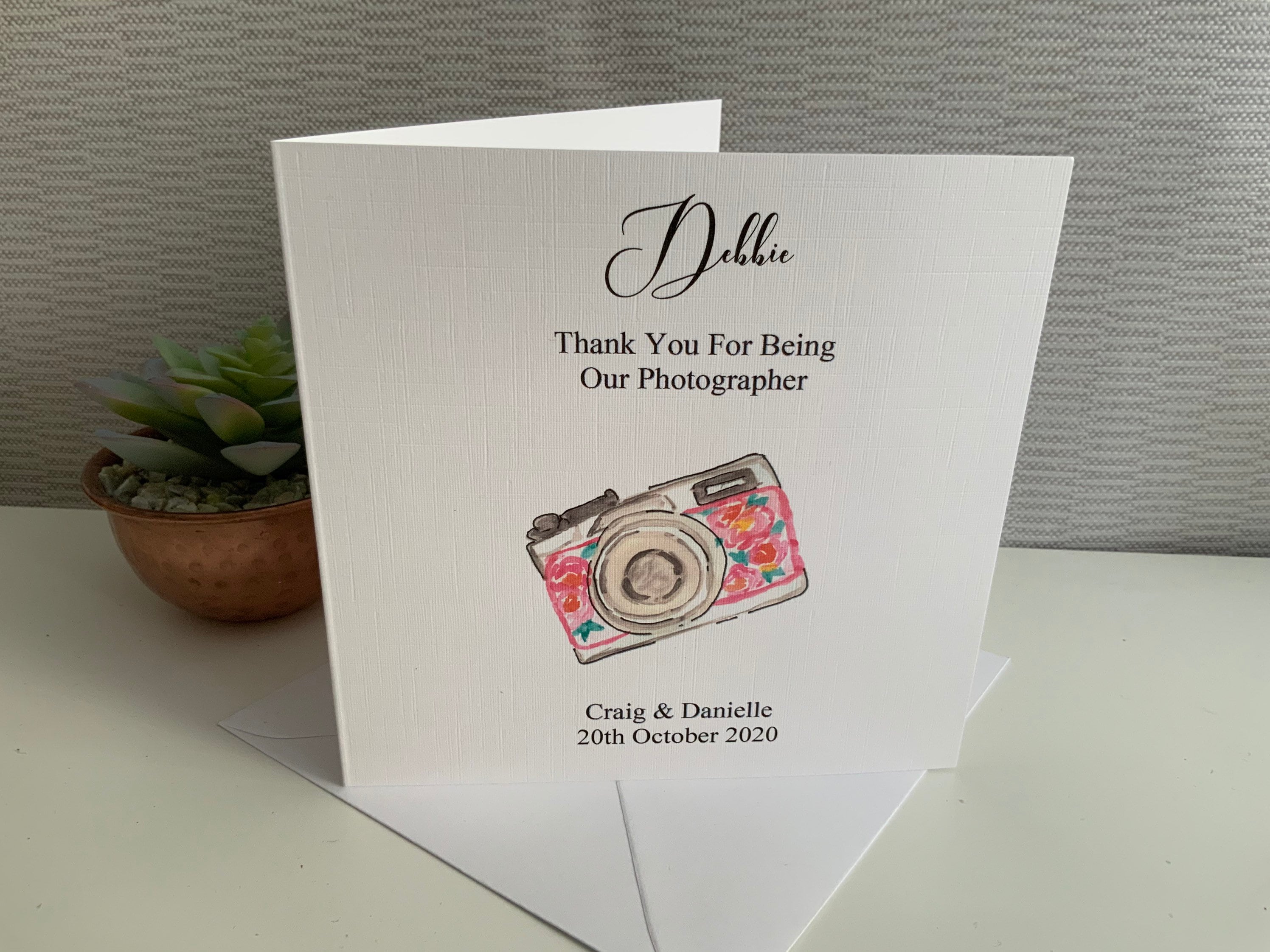 Personalised Thank You Card Photographer Videographer | Etsy