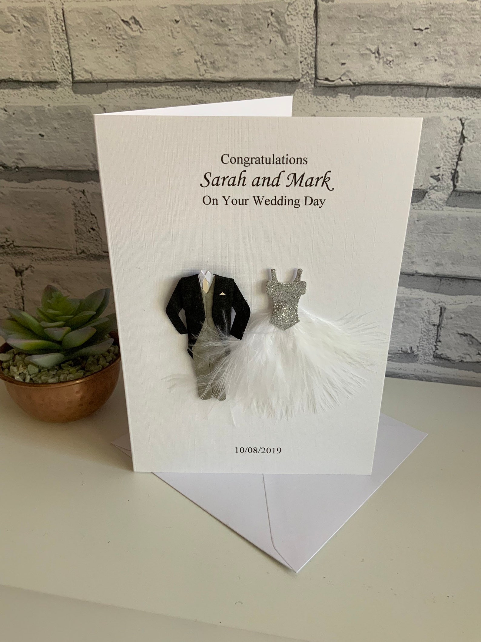 Personalised Wedding Card Daughter Couple Bride and Groom | Etsy