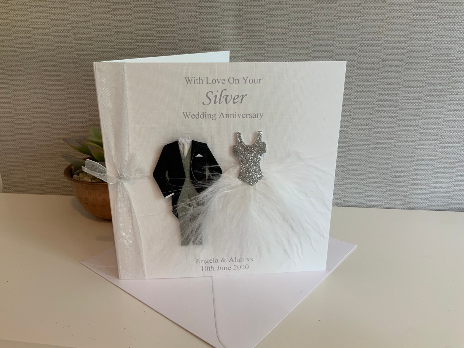 Personalised Silver Wedding Anniversary Card 25th Wedding - Etsy UK