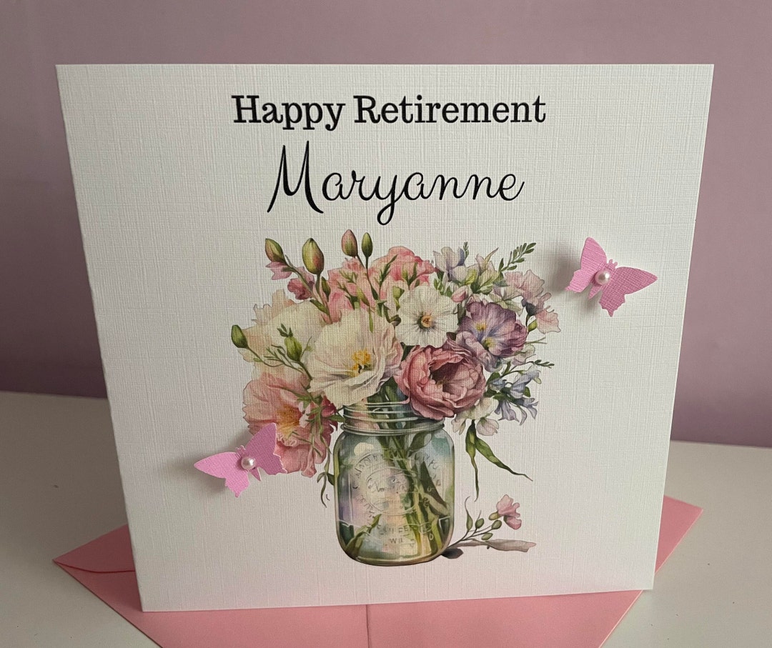 Personalised Retirement Card, Women, Mum, Aunty, Sister, Friend ...