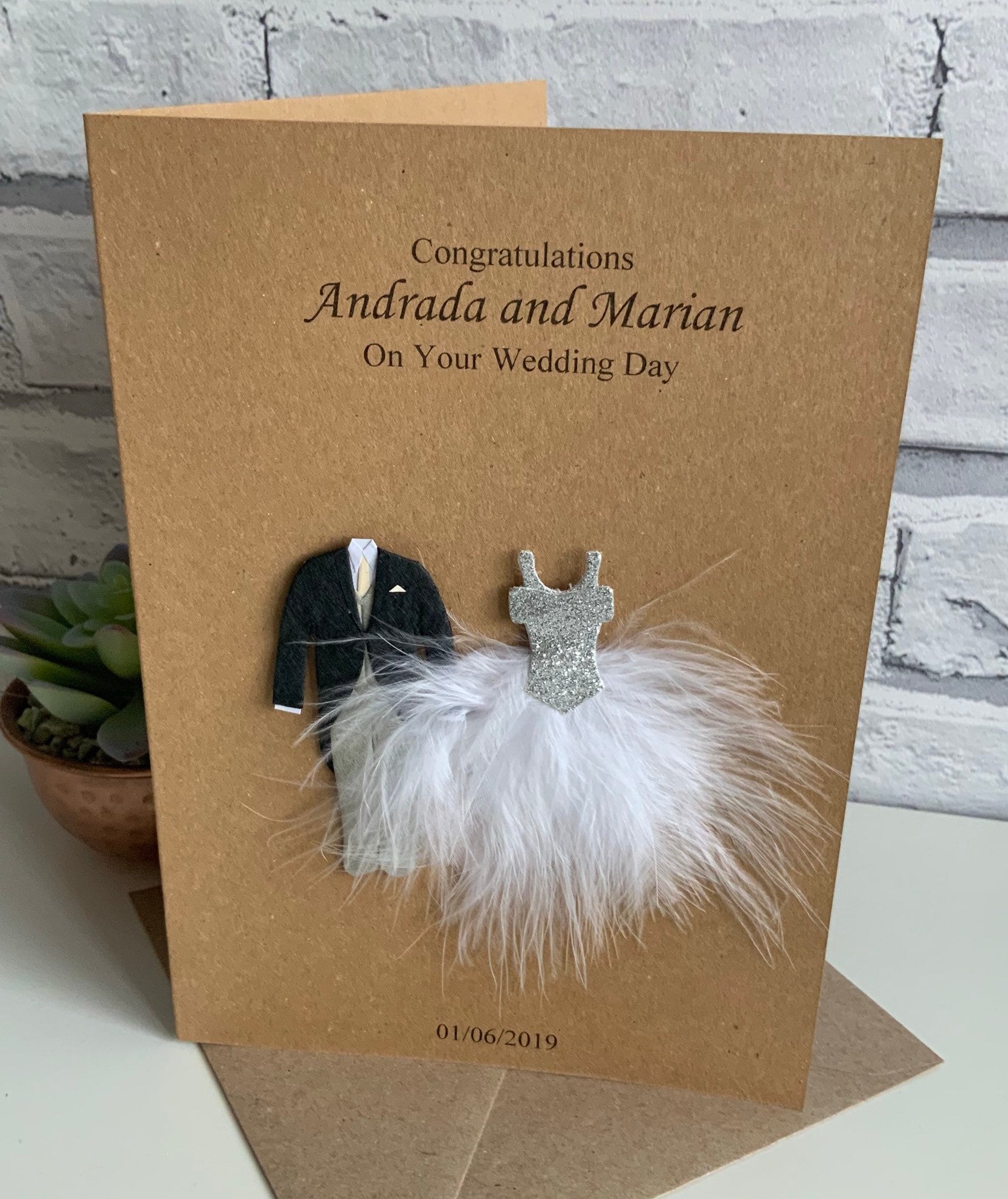 Personalised Wedding Card Daughter Couple Bride and Groom | Etsy