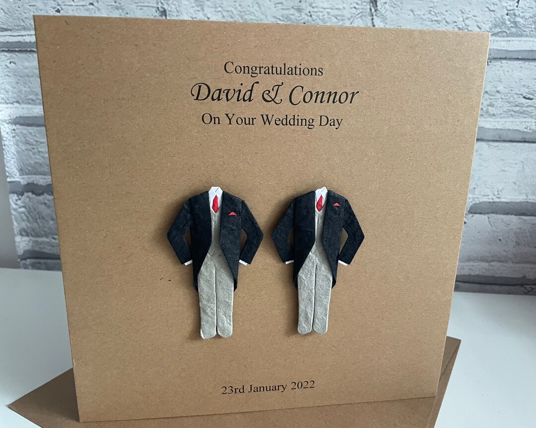 Personalised Gay Wedding Card Mr And Mr Gay Couple 8 X 8 Large Same Sex