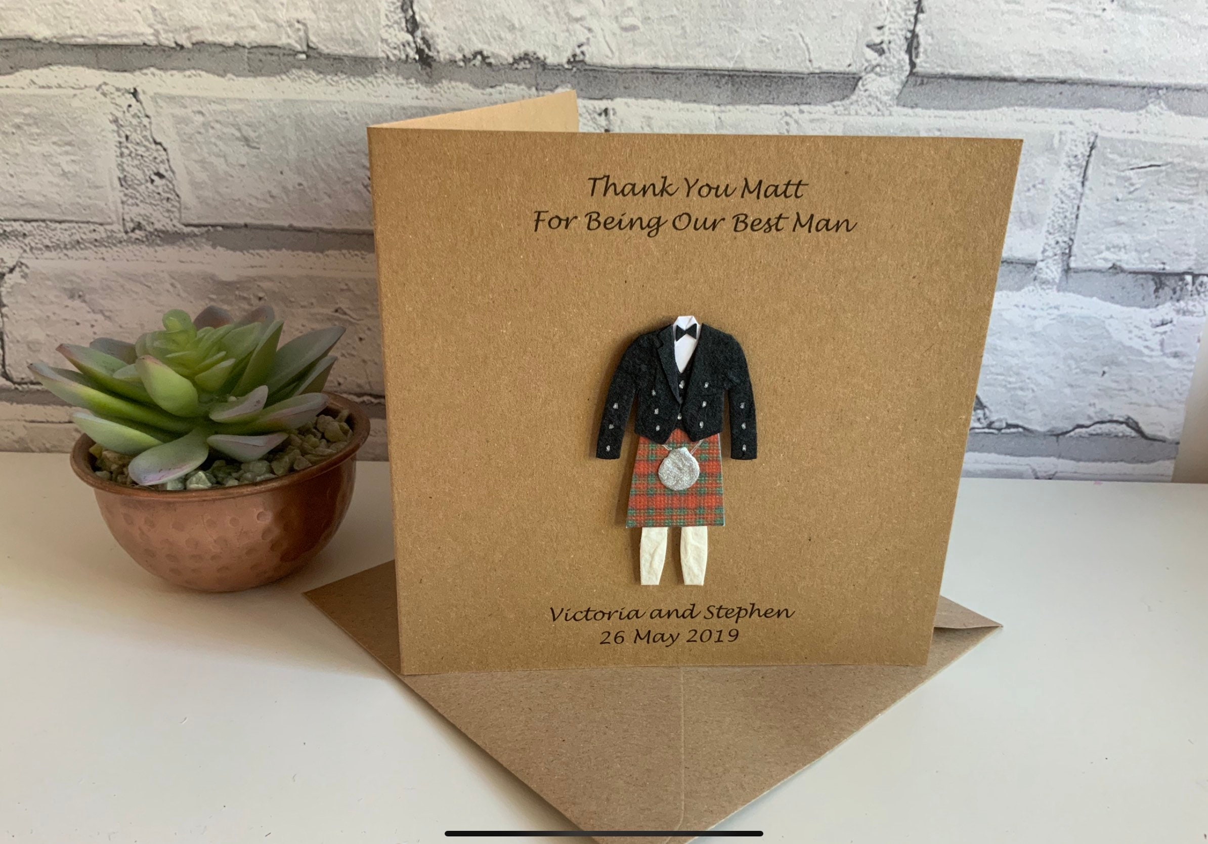 Personalised Scottish Thank You Best Man Card Groomsman Page | Etsy