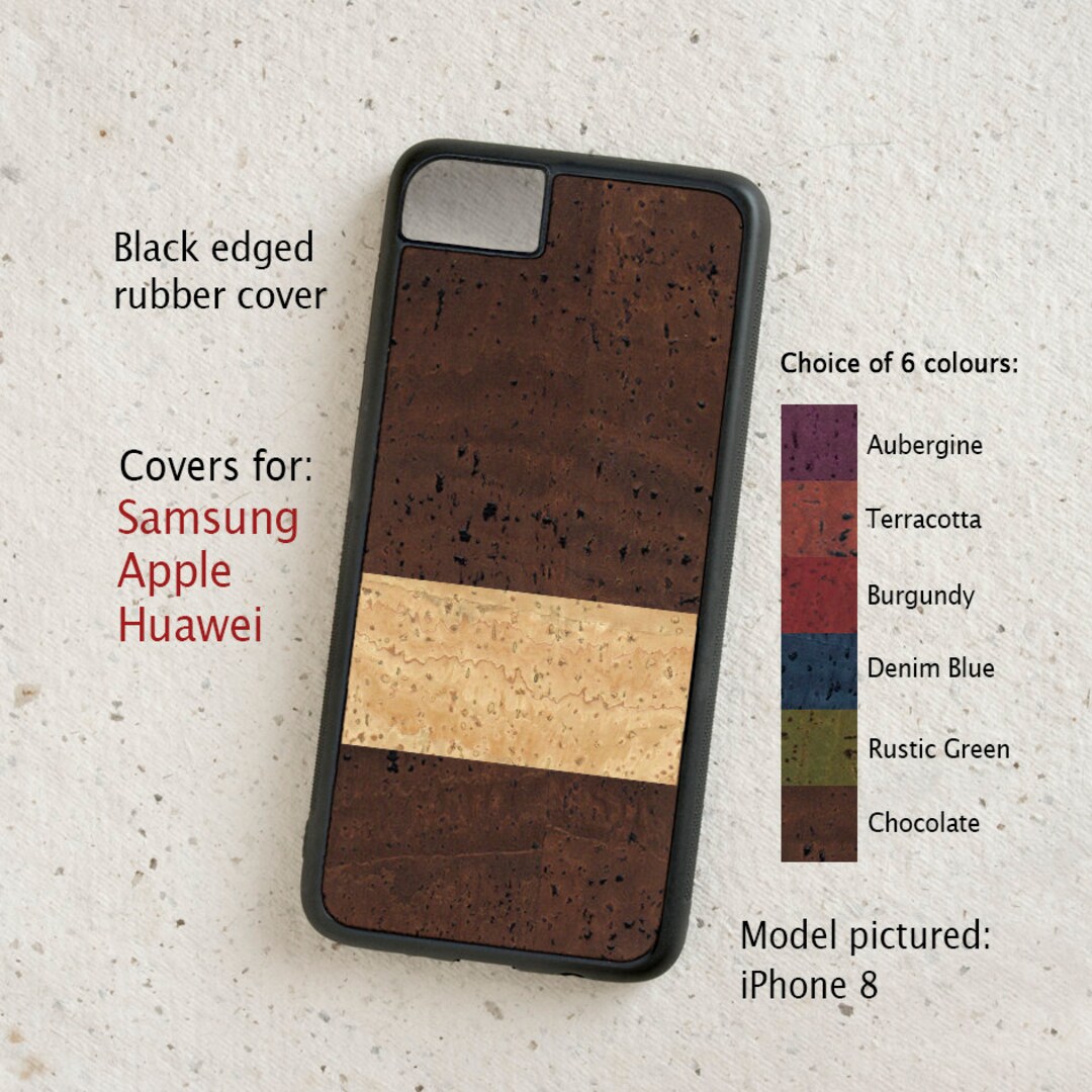 Phone Case - Cork Leather - Natural Cork Stripe - Etsy