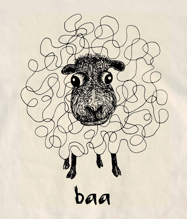 Kids T Shirt - Baa - Sheep - Wool - Cotton - Child - Black - Etsy