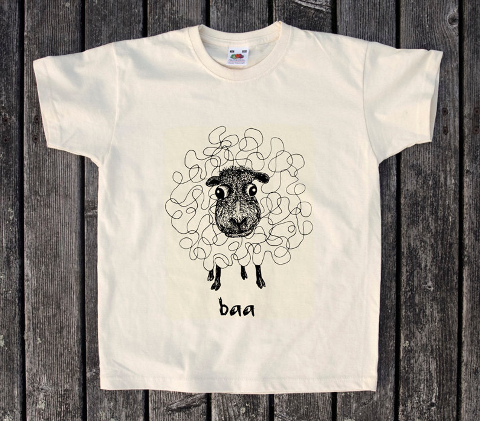 Kids T Shirt - Baa - Sheep - Wool - Cotton - Child - Black - Etsy