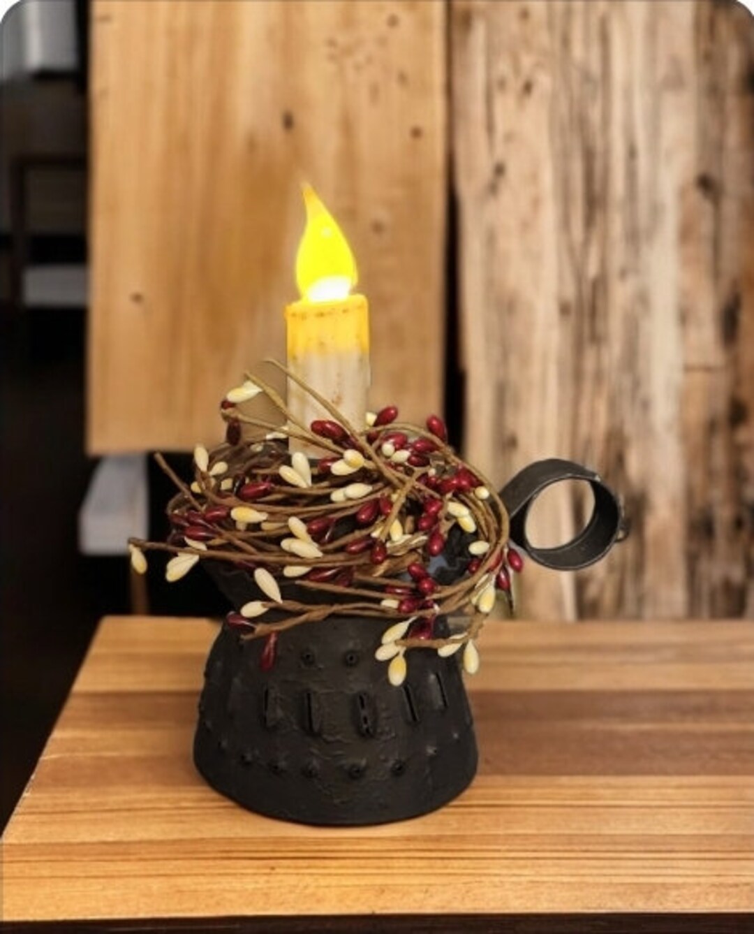 Candle Holder Centerpiece With Timer Candle - Etsy