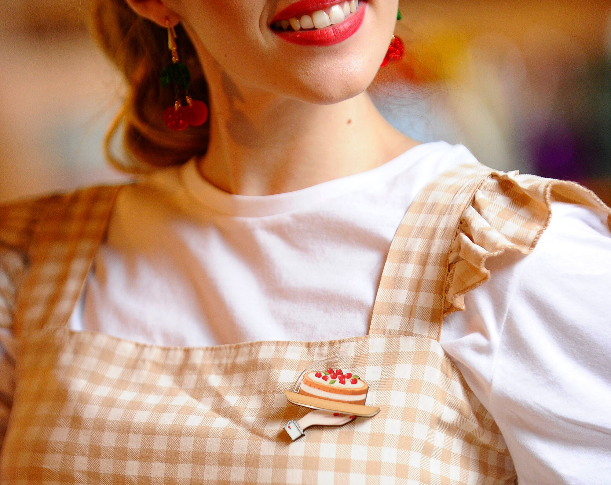 Cherry Cake Brooch - Etsy