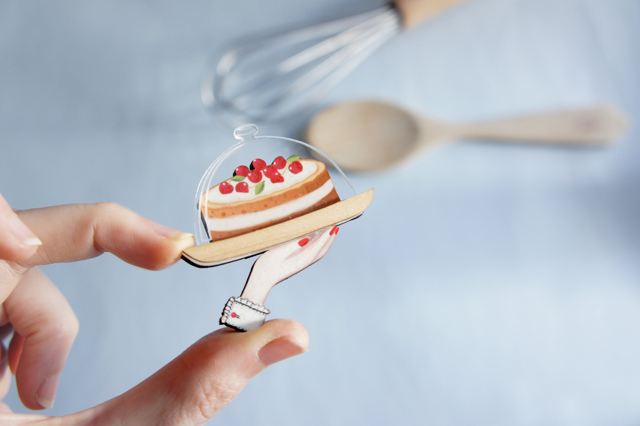 Cherry Cake Brooch | Etsy