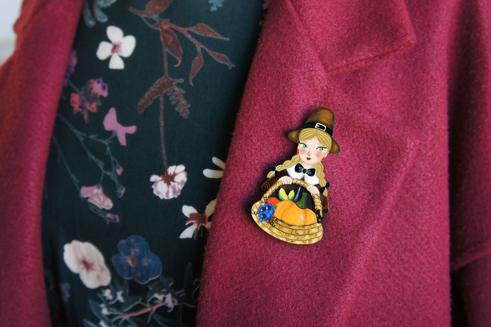 Pilgrim Thanksgiving Brooch - Etsy