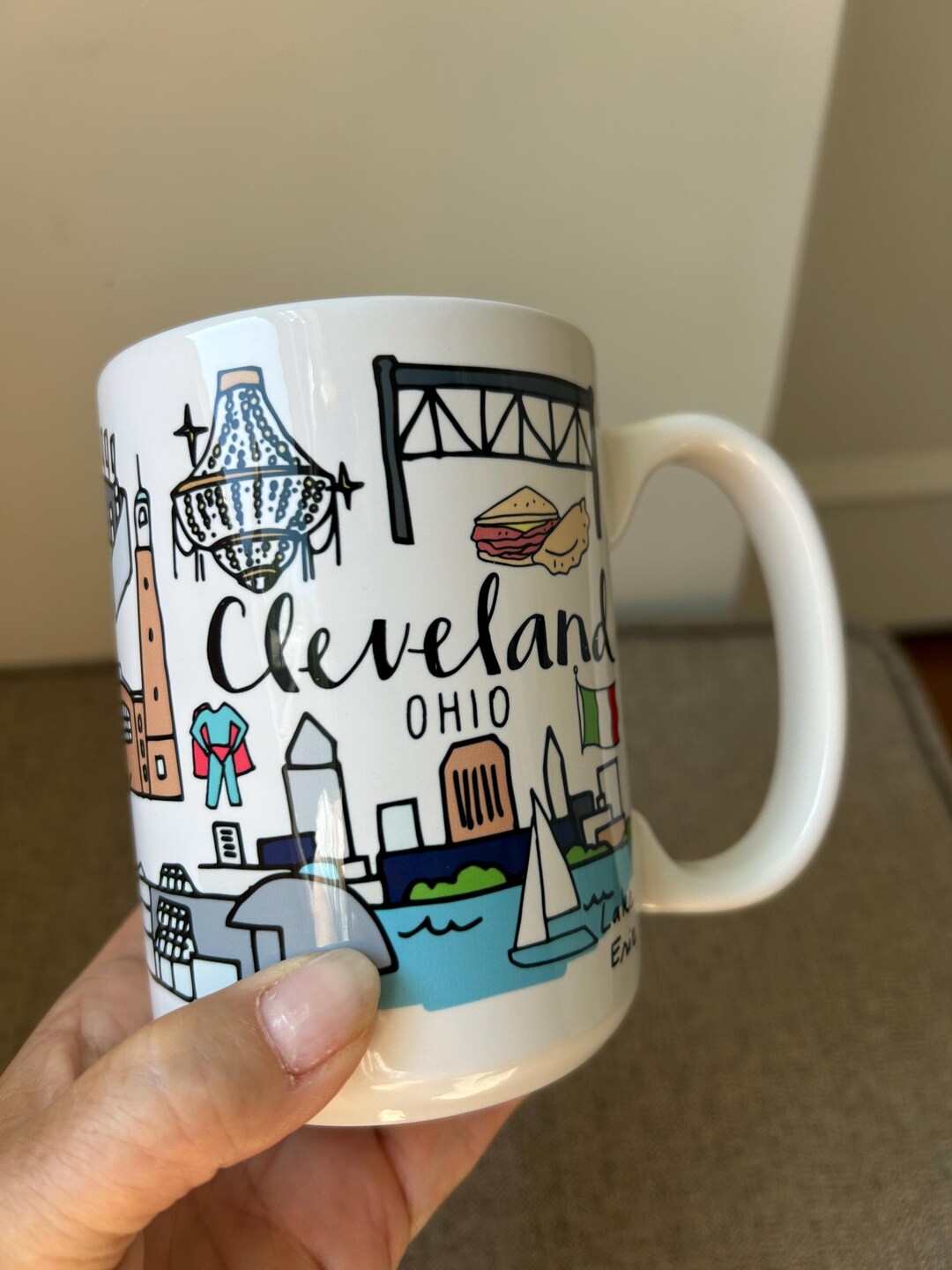 Cleveland Mug: the Land I Love, Wrap-around Art - Etsy
