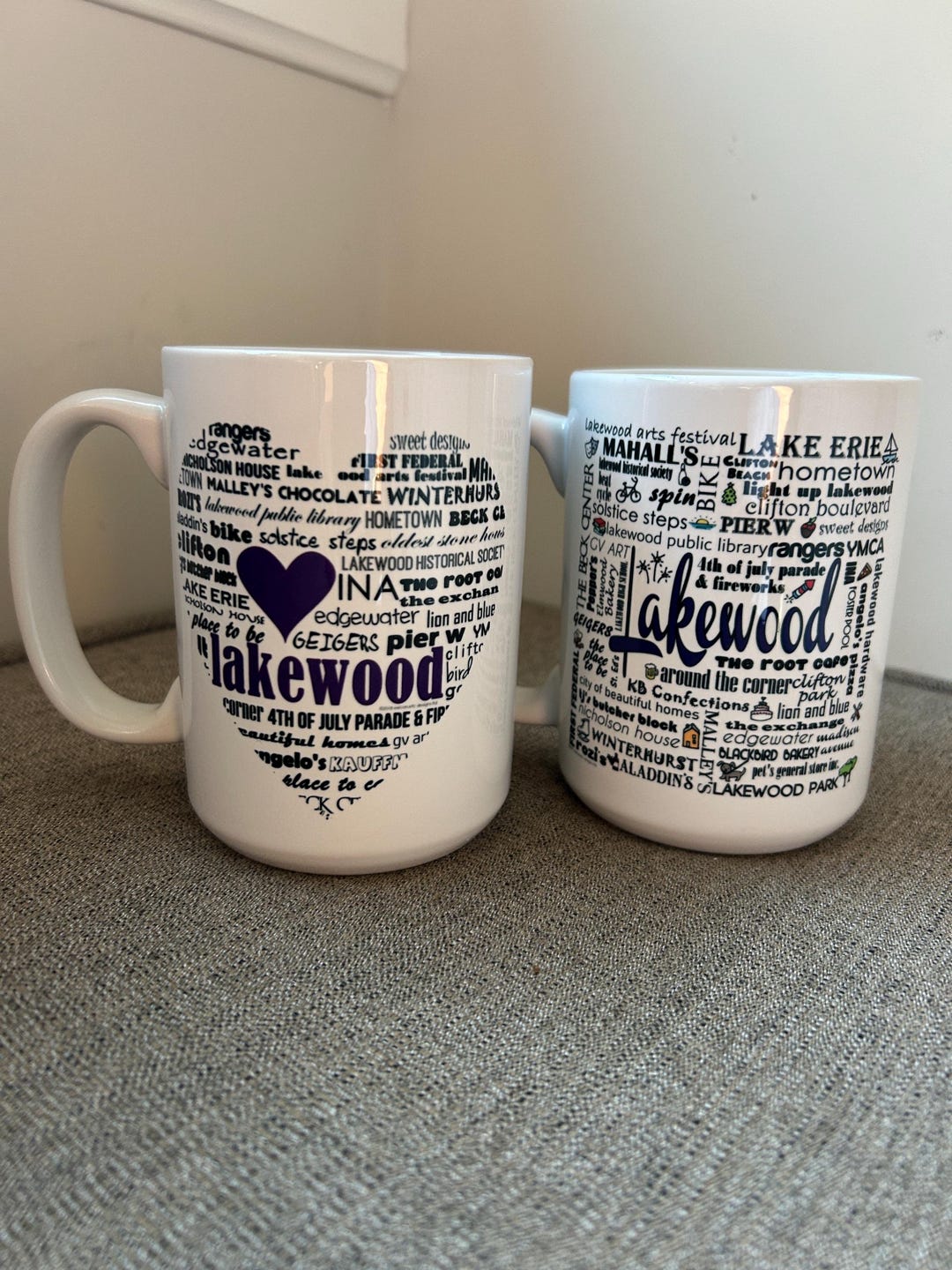 Lakewood Ohio Mug: Script or Classic Heart Design, Can Personalize - Etsy