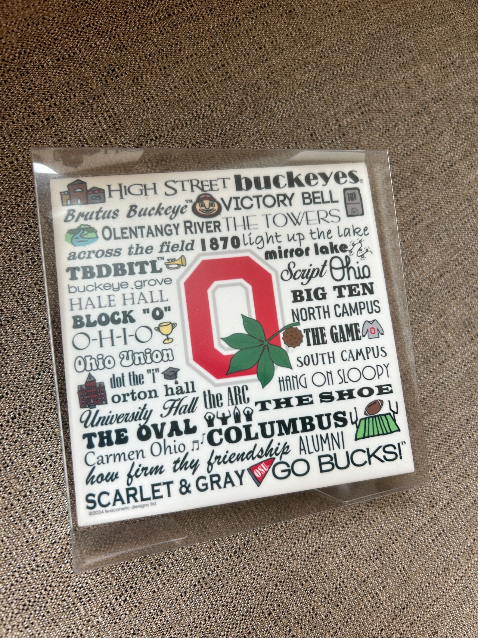 Ohio State Art Tile: Buckeye Gift, Graduation Present, Licensed - Etsy