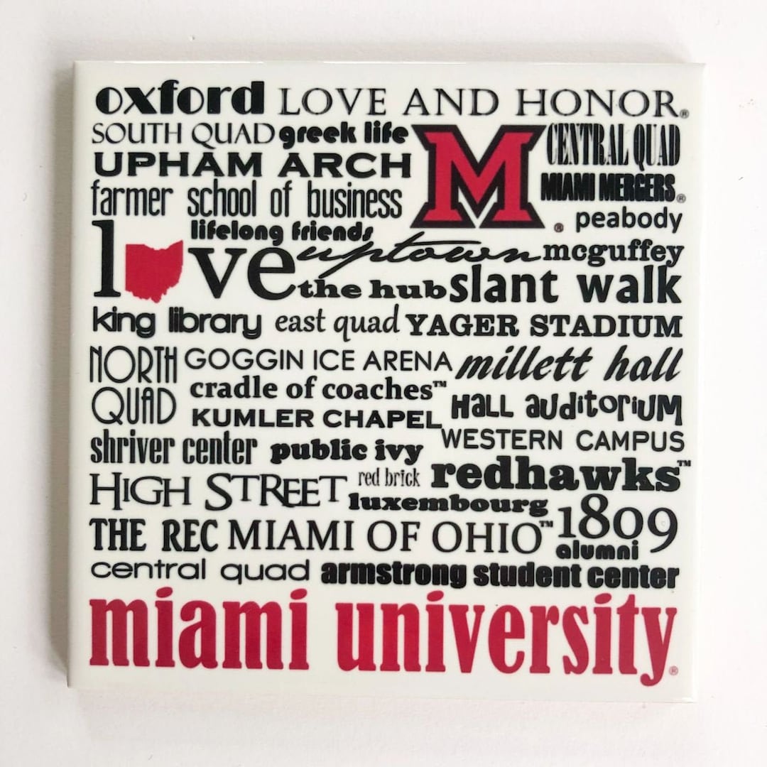 Miami University Art Tile, 4"x4" Glossy Tile, Graduation Gift, Quick ...