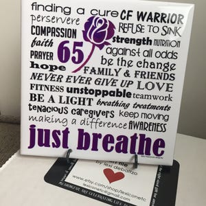 JUST BREATHE Cystic Fibrosis 65 Roses CF Awareness 4x4 - Etsy
