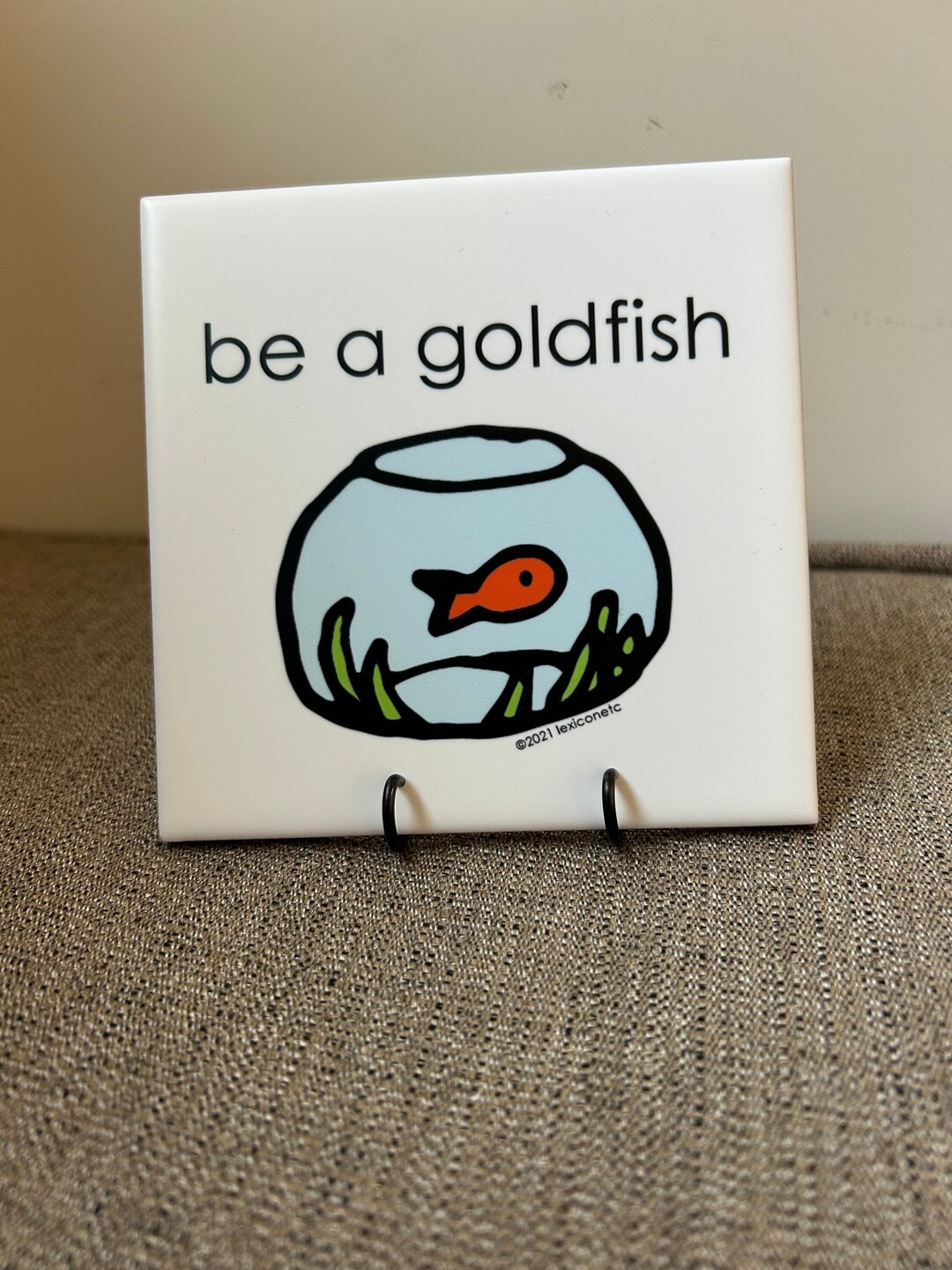 BE a GOLDFISH Art Tile, Satin Finish Porcelain, Best Seller, Boxed W ...