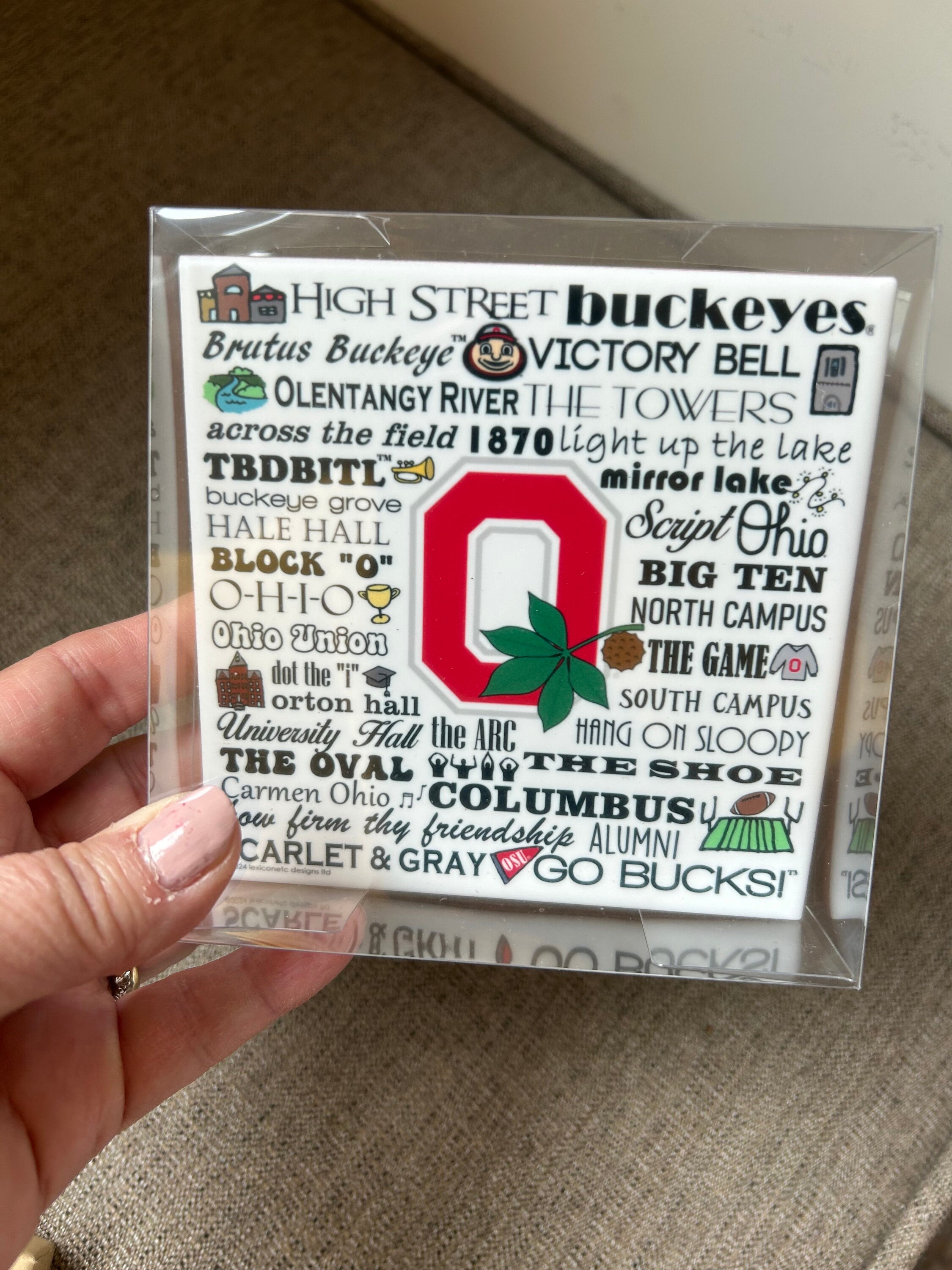 Ohio State Art Tile: Buckeye Gift, Graduation Present, Licensed - Etsy