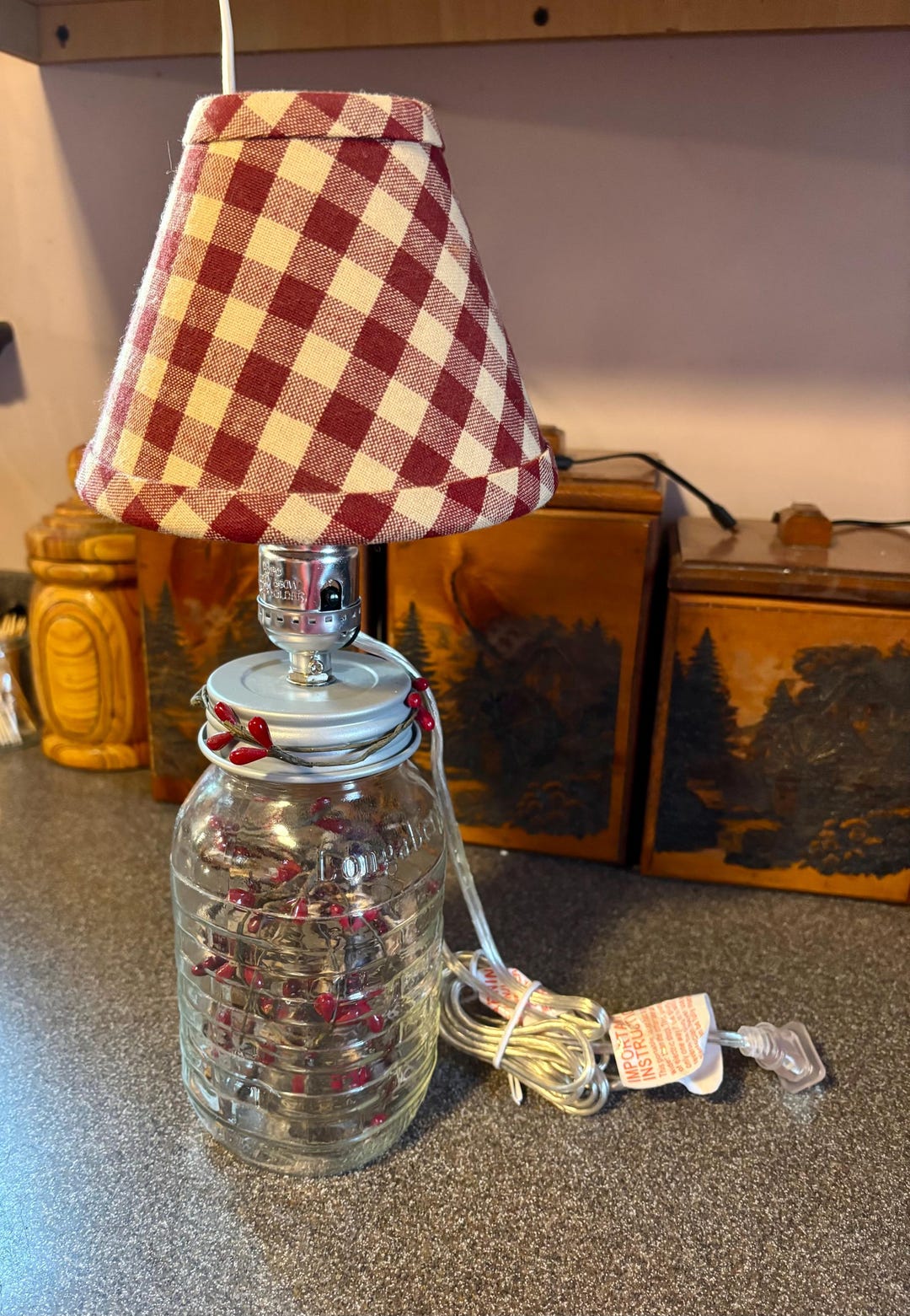 Longaberger Basket Mason Jar Lamp Country Decor - Etsy