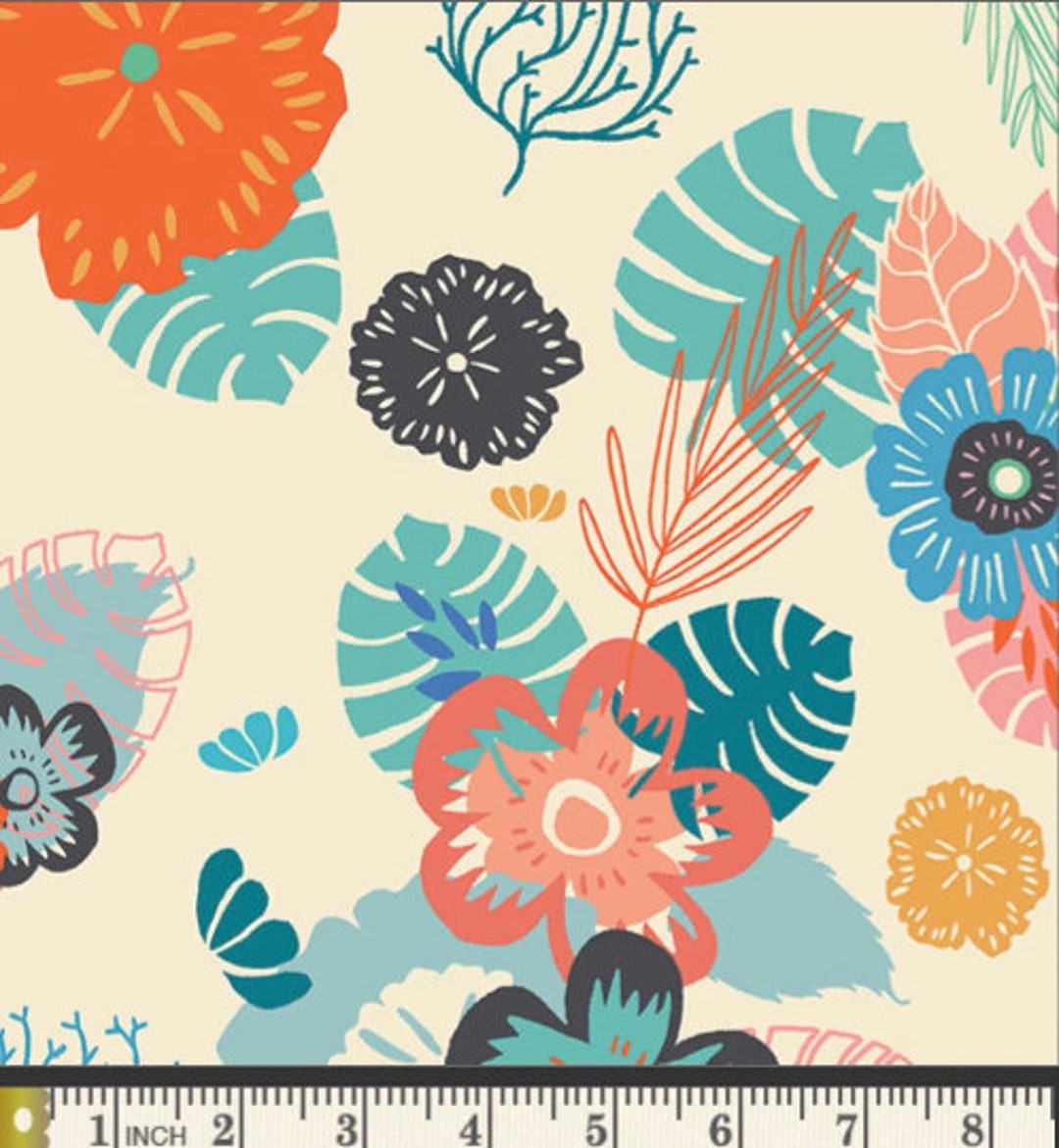 Ocean Floret Breeze Fabric, Sirena Collection, by Bonnie Christine for Art Gallery Fabrics, SRN ...