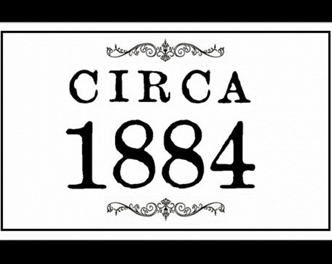 Vintage Circa Sign - Victorian Era Circa Sign - Old Pine Sign - Black ...