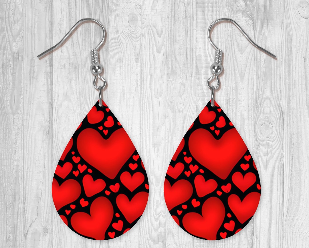 Teardrop Sublimation Earring Designs Png Instant Digital Download