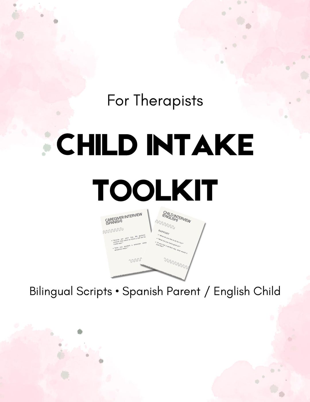 Child Intake Toolkit for Therapists | Bilingual Intake Scripts Spanish ...