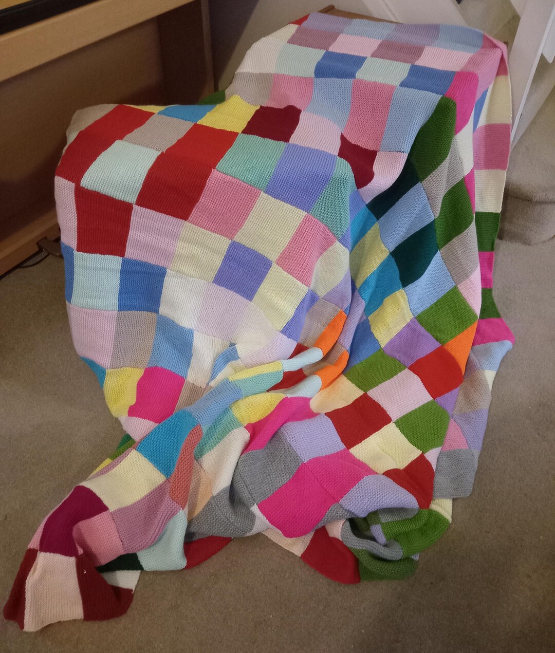 Large Blanket Throw: Handmade Knitted Multi-coloured and Cosy 011 - Etsy UK