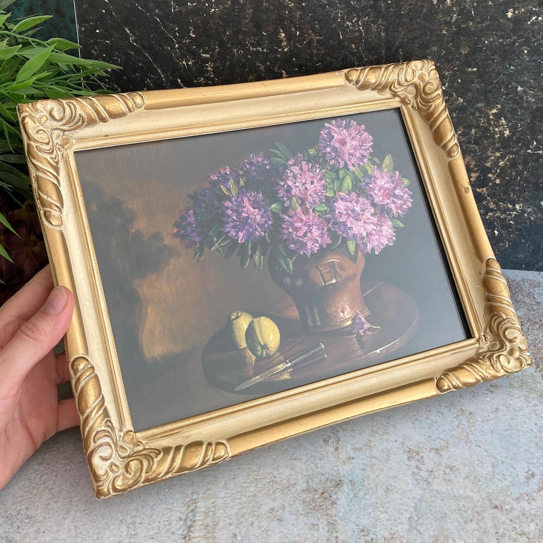 Ornate Gold Picture Frame, Wood Gesso Frame, Antique Plaster, Glass ...