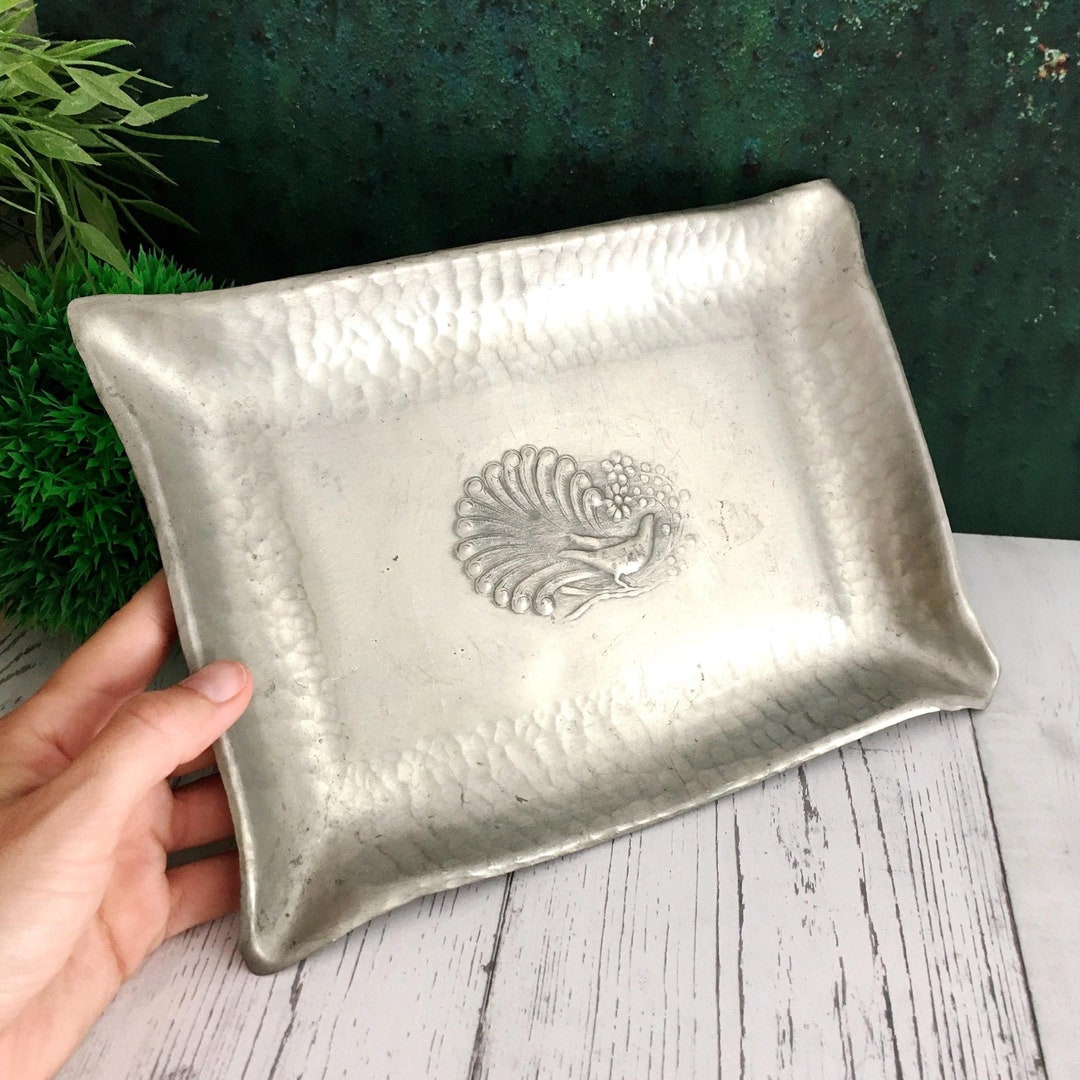 Serving Tray, Peacock Metal Tray, Vintage Norwegian Hallmarked ...