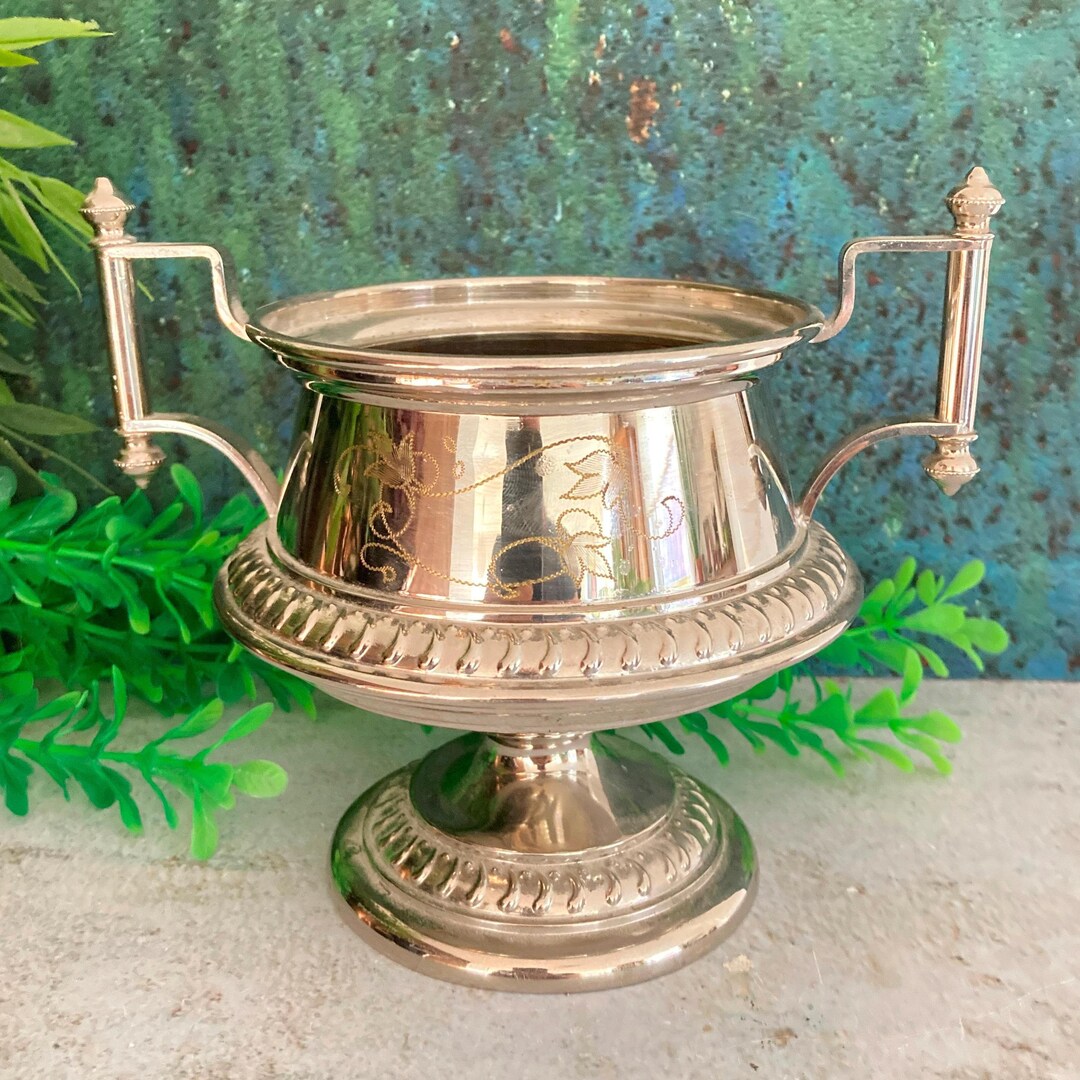 Trophy Cup, Small Chromed Silver Vintage Loving Cup, Art Nouveau ...
