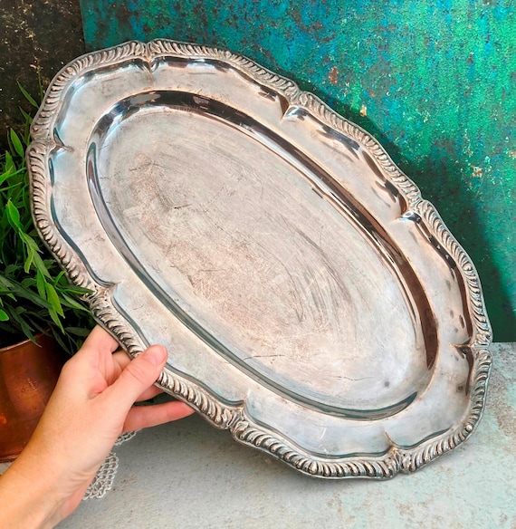 Large silver tray for coffee table store