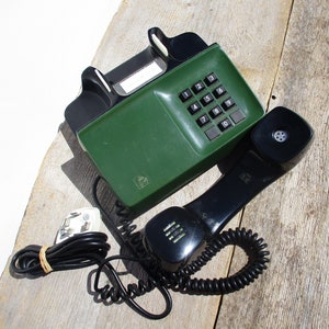 Vintage Telephone Desk Telephone Button Phone Green Desk - Etsy