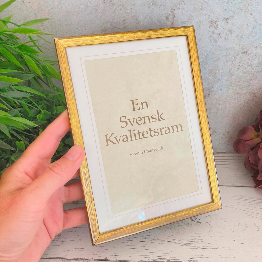 Gold Picture Frame, Gilt Metal Photo Frame W Glass, Passepartout ...