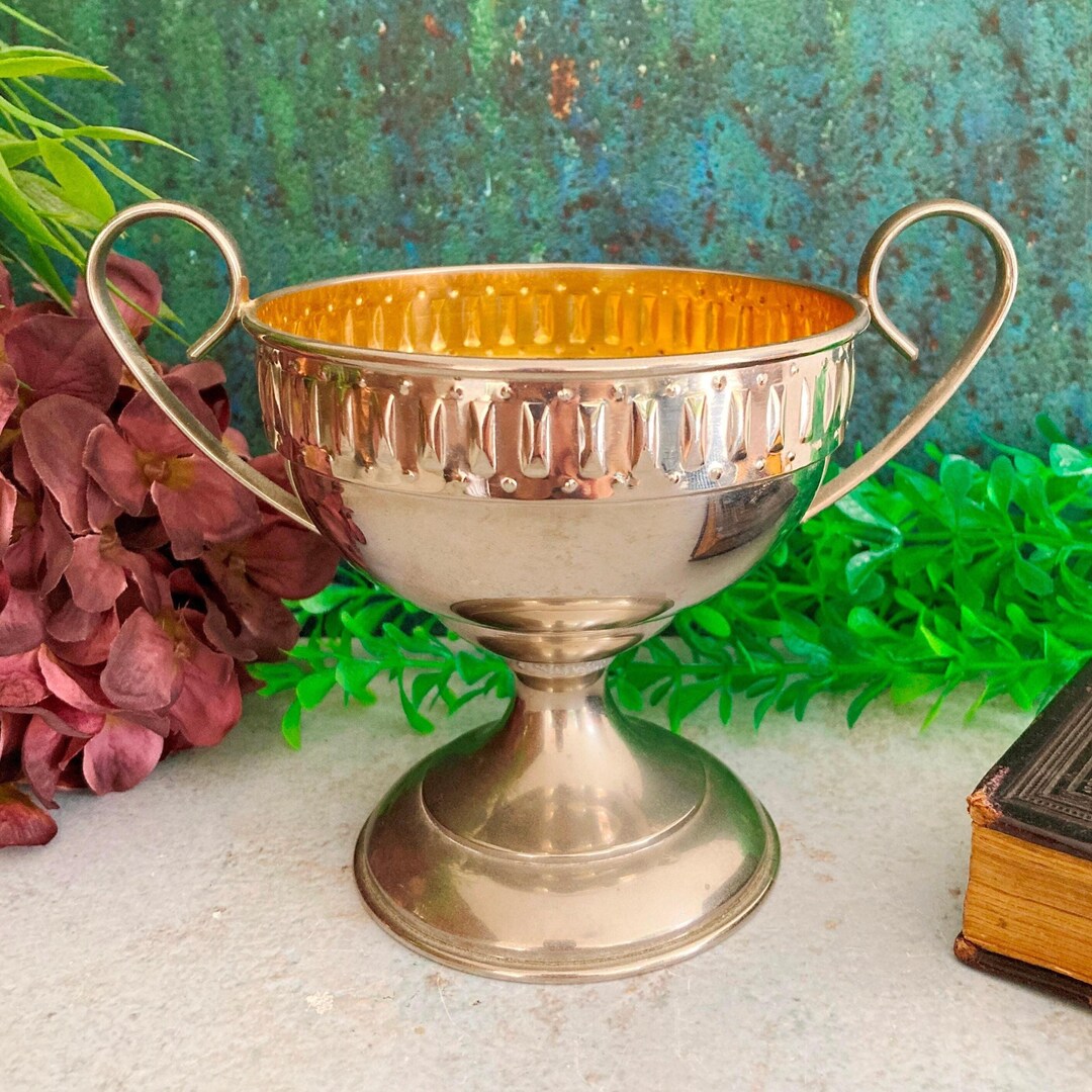 Trophy Cup, Gold Silver Chrome Loving Cup, Footed Bowl, Vintage Sports ...