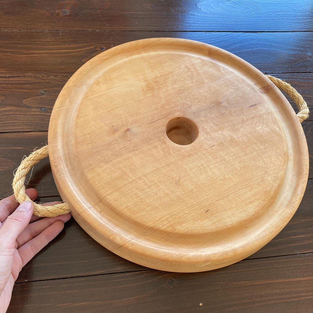 Plato giratorio Lazy Susan de madera maciza, tabla para servir, bandeja ...
