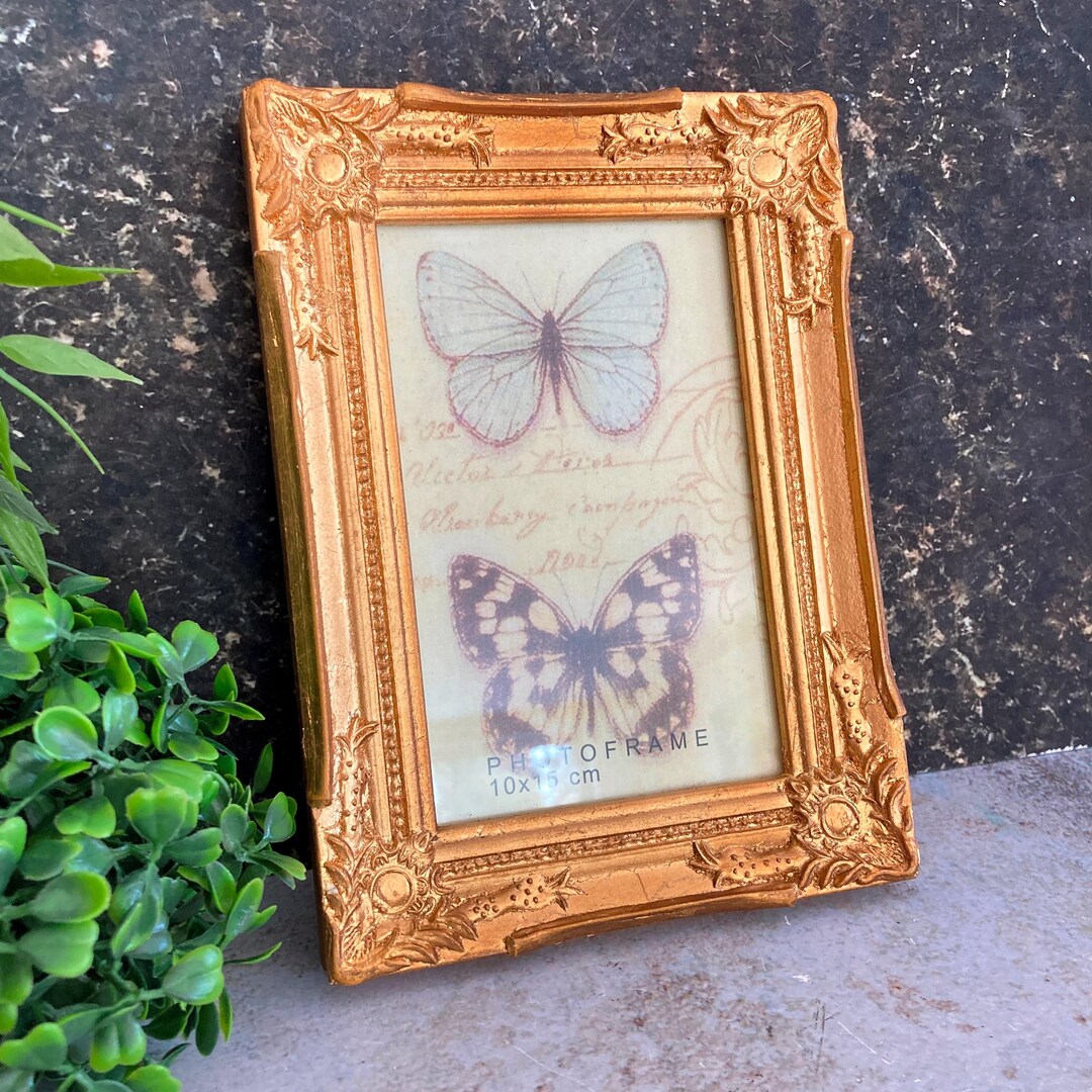 Ornate Gold Picture Frame W Glass, Gilt Plaster Frame, Gesso Wood Frame ...