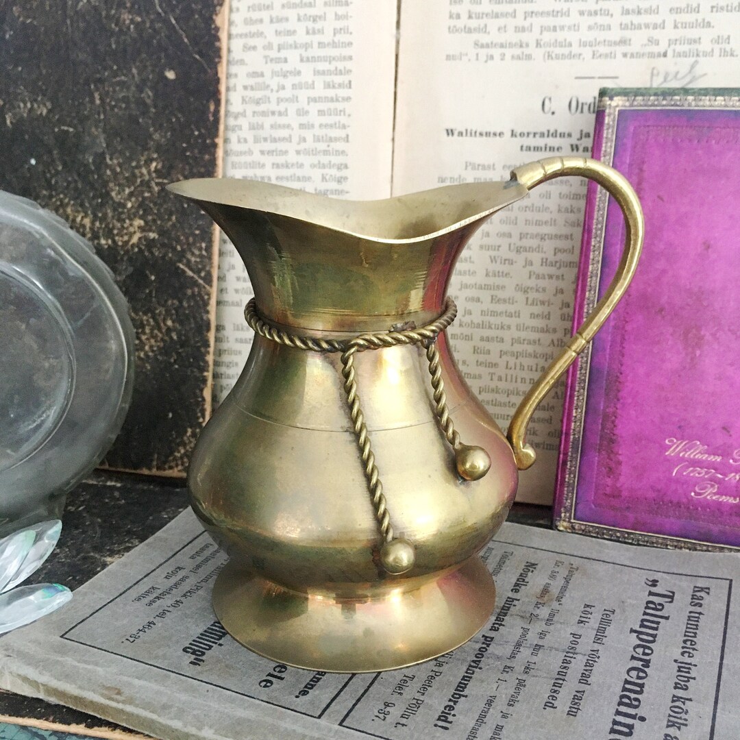 Vintage Brass Jug Small Solid Brass Pitcher Antique Mini - Etsy