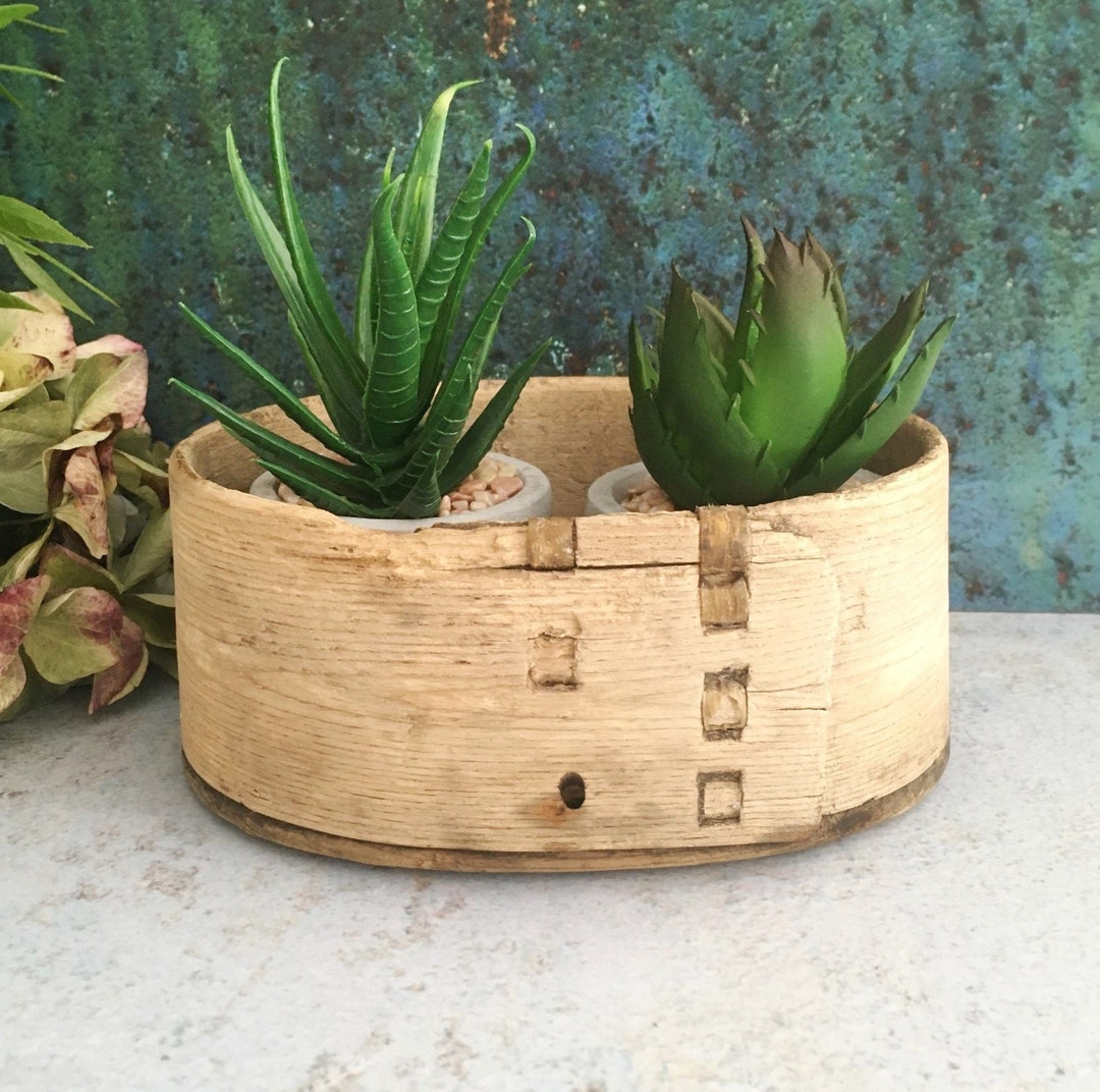 Oval Wood Box, Antique 1900 Oblong Bowl, Rustic Weathered Wooden ...