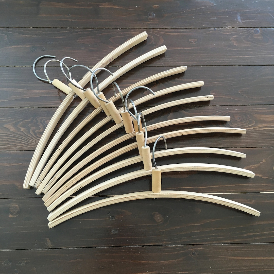 Wood Coat Hangers 10 Primitive Clothing Hangers Simple Rustic - Etsy