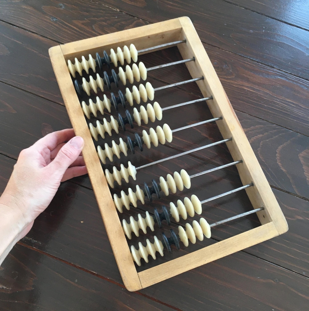 1950s Soviet Office Calculator, Large Wooden Abacus, Vintage Rustic Old ...