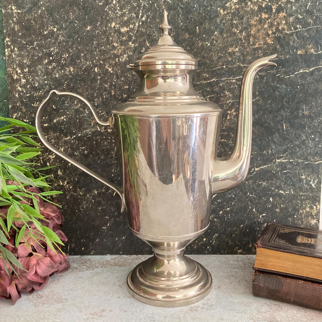 Coffee Pot, Silver Chromed 1920s Art Nouveau Scandinavian Lidded Jug ...