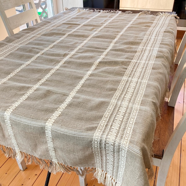 Jute Tablecloth - Etsy