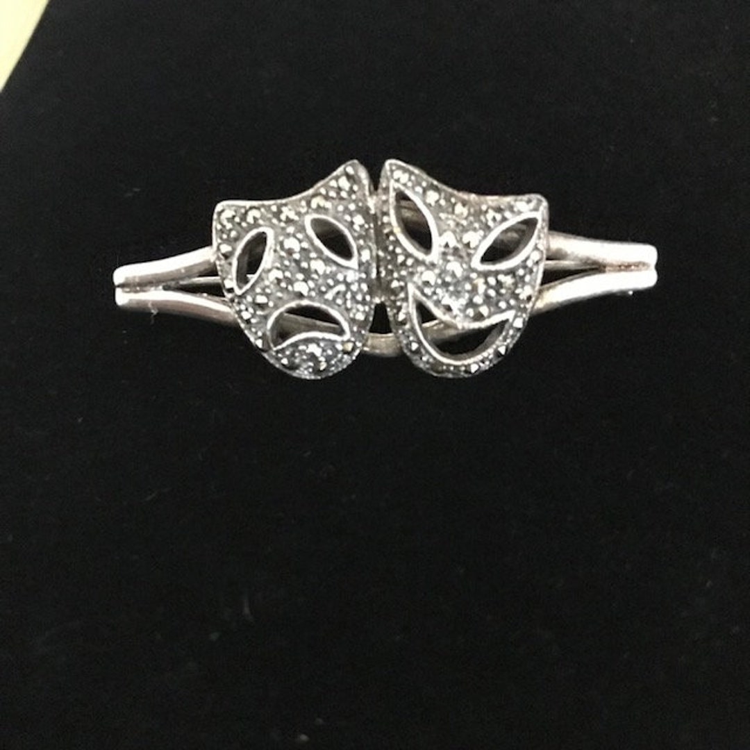 HAPPY SAD Face Mask Pin or Brooch - Comedy/tragedy Mask Pin - 925 - Etsy