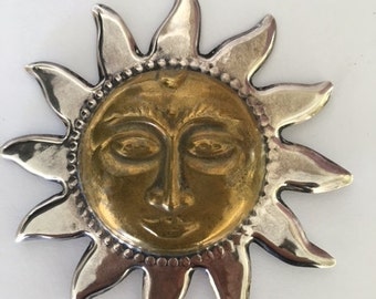 Vintage Mexico Sun Shaped Face Cutout Pin/brooch 1 3/4 in 925 - Etsy